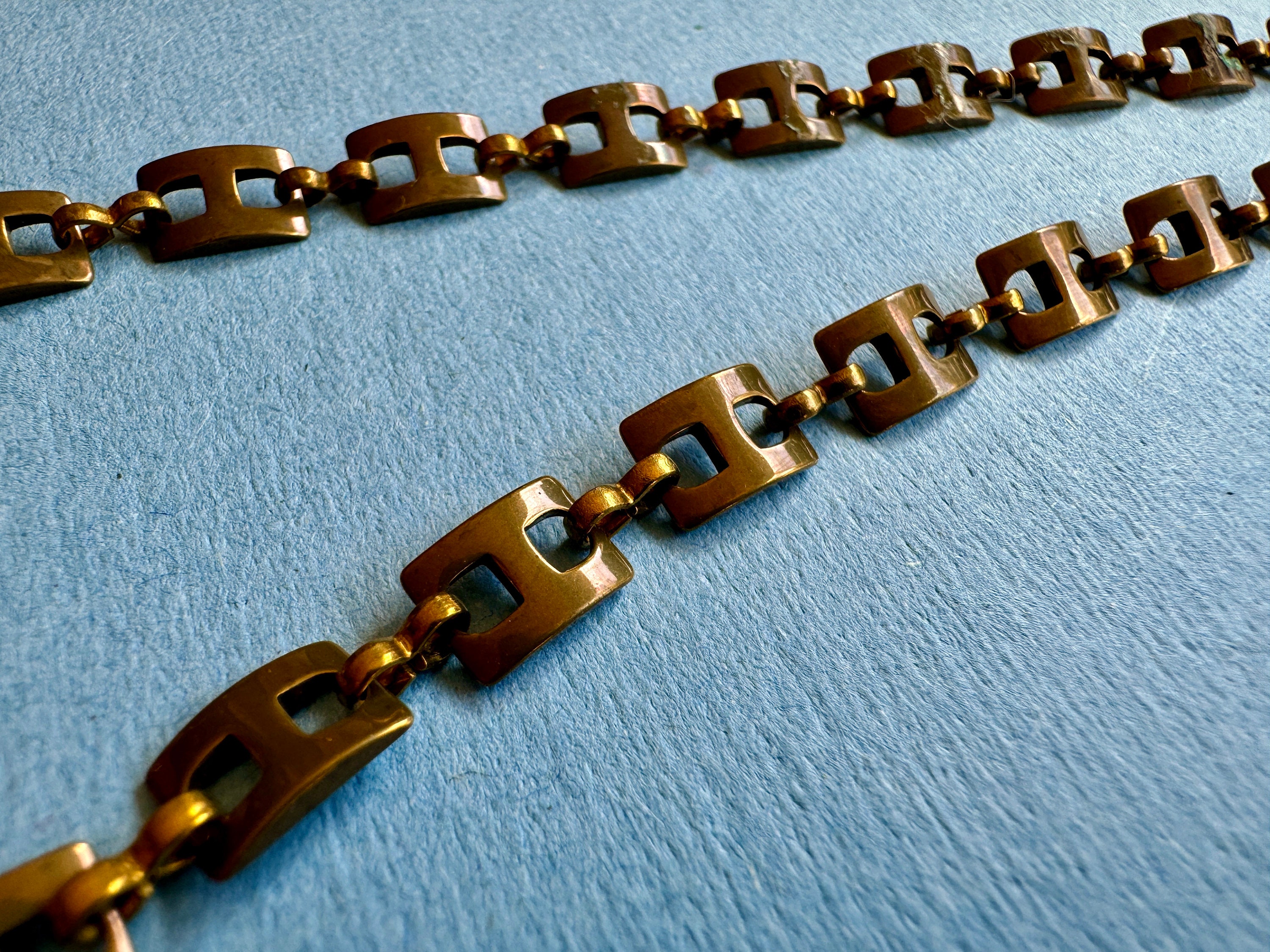 Exceptional Vintage Solid Brass Chain. Features Domed Brass Links With ...