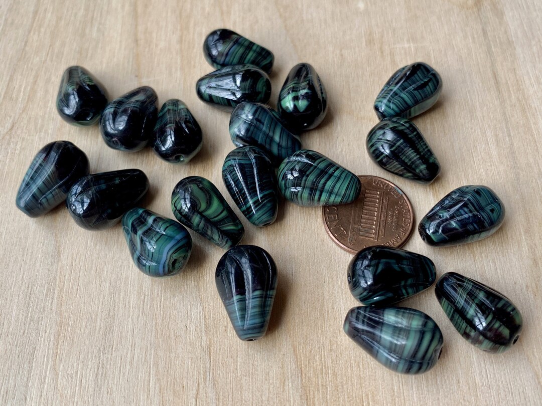 Charming Extra Large Fluted Czech Glass Teardrops Fab Color Combo - Etsy