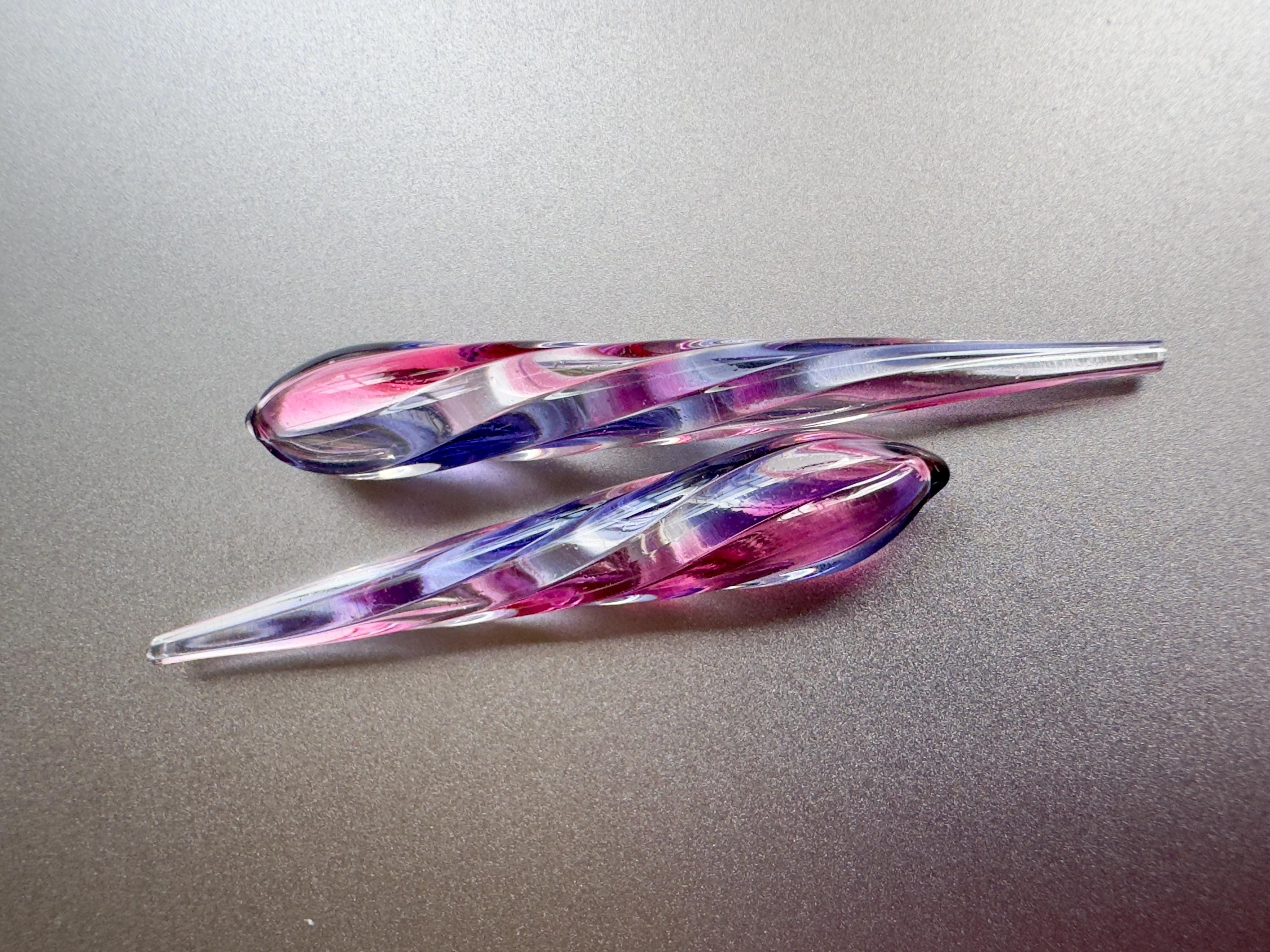 Gorgeous Vintage RARE Find! Blown Hollow Twisted Glass Long Drops ...