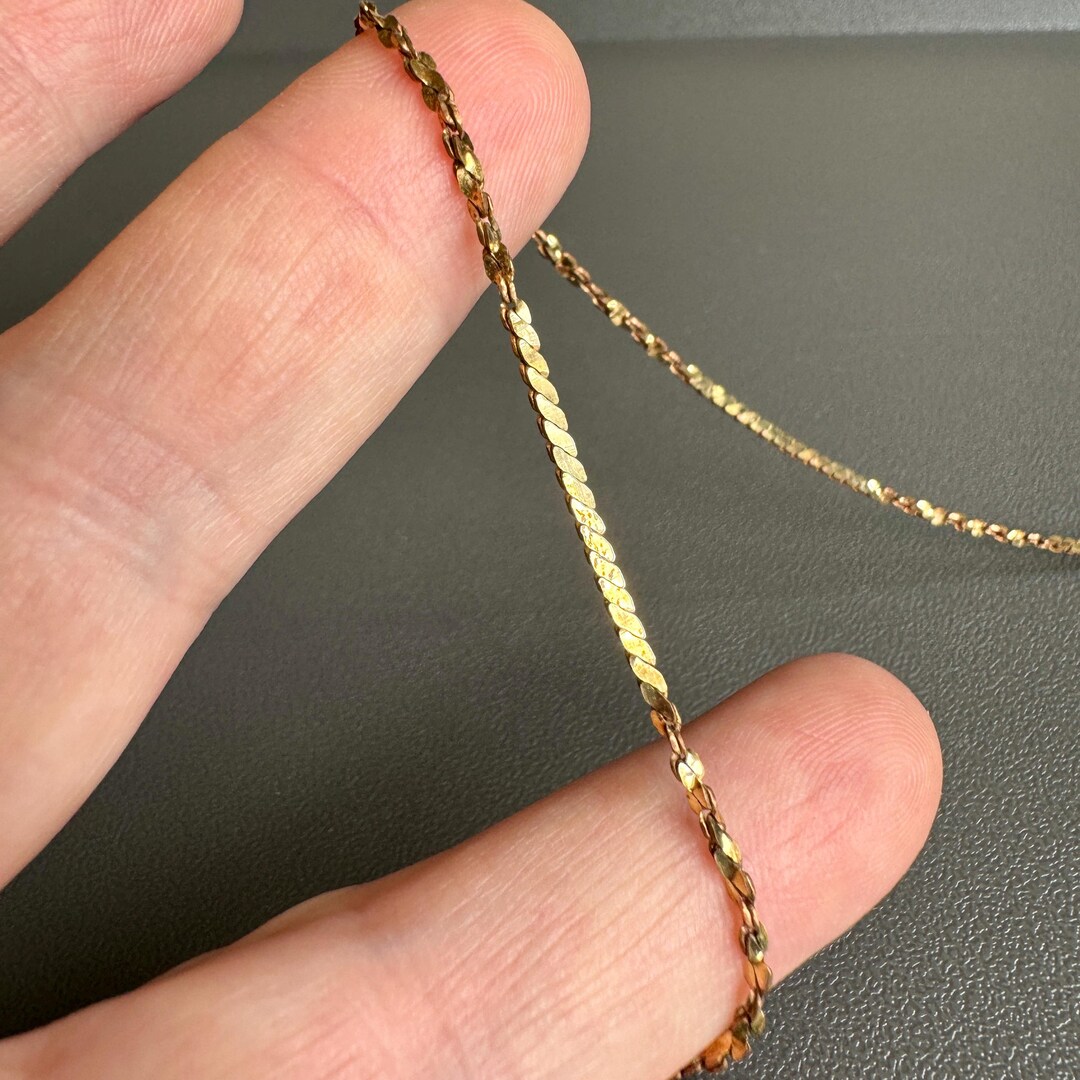 Unusual Vintage Solid Brass Chain. Alternates Between Sleek Serpentine ...