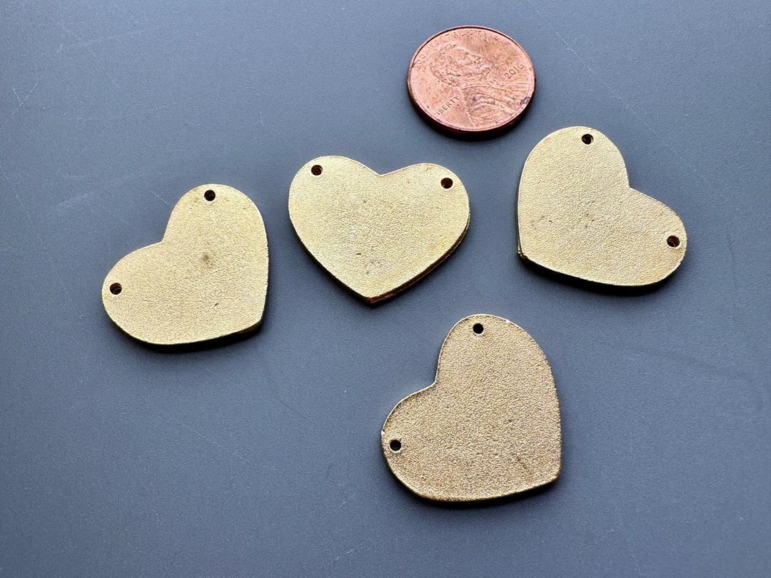 Gorgeous Gold Plated Thick Heart Components! Sold per Four Pieces. SKU ...