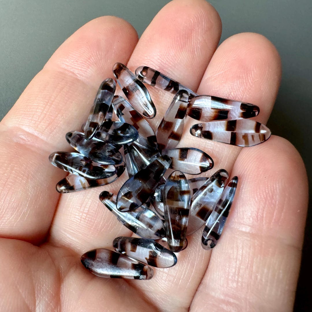 Czech Daggers in Transparent Light Blue Speckled With Tiger/tortoise ...