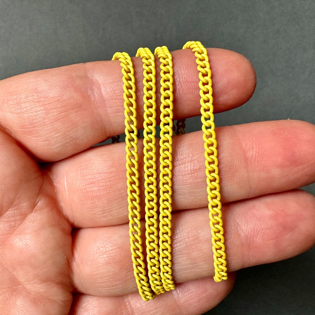 Soft Canary Yellow Enameled Chain! Sold per TWO Yards. SKU Chain467 - Etsy