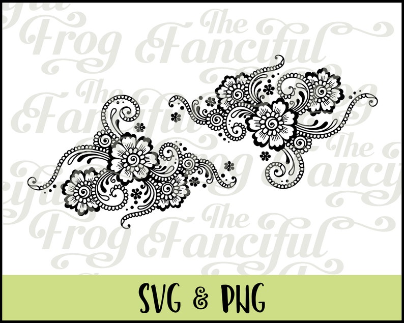 Download Paisley Flowers PNG SVG Vector Image Cricut | Etsy