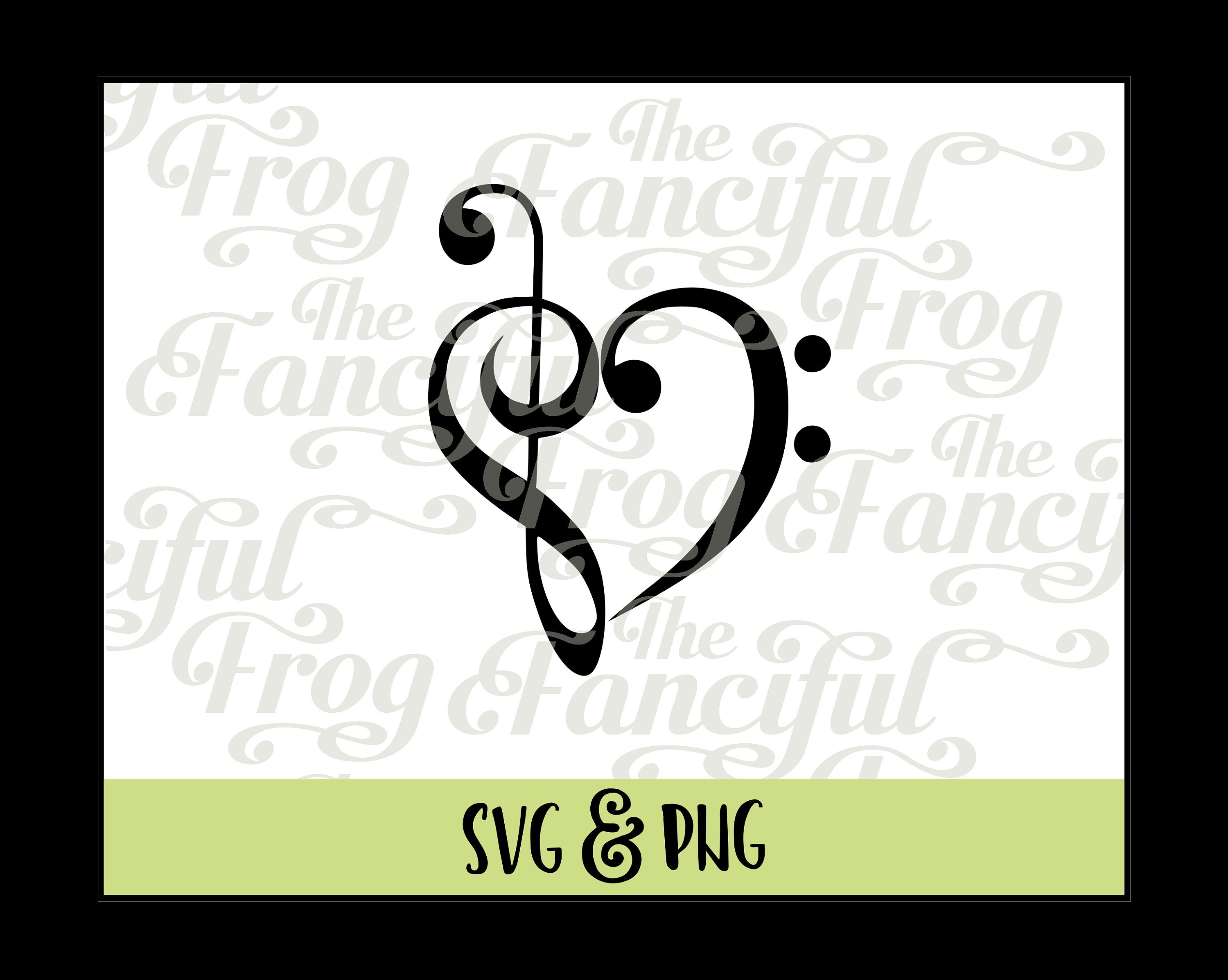 Download Heart Treble Bass Clef Music Choir Notes Png Etsy