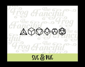 Polyhedral Dice SVG D4, D6, D8, D10, D12, D20 D&D and Pathfinder RPG ...