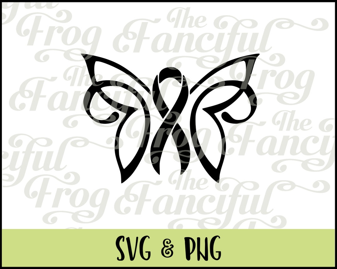 Survivor Cancer Ribbon Awareness Butterfly PNG SVG Vector Image Cricut ...