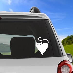 Cat Heart Body Silhouette Vinyl Decal Sticker - Etsy