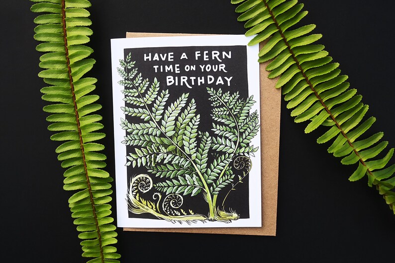 Have A Fern Time on Your Birthday Card | Etsy