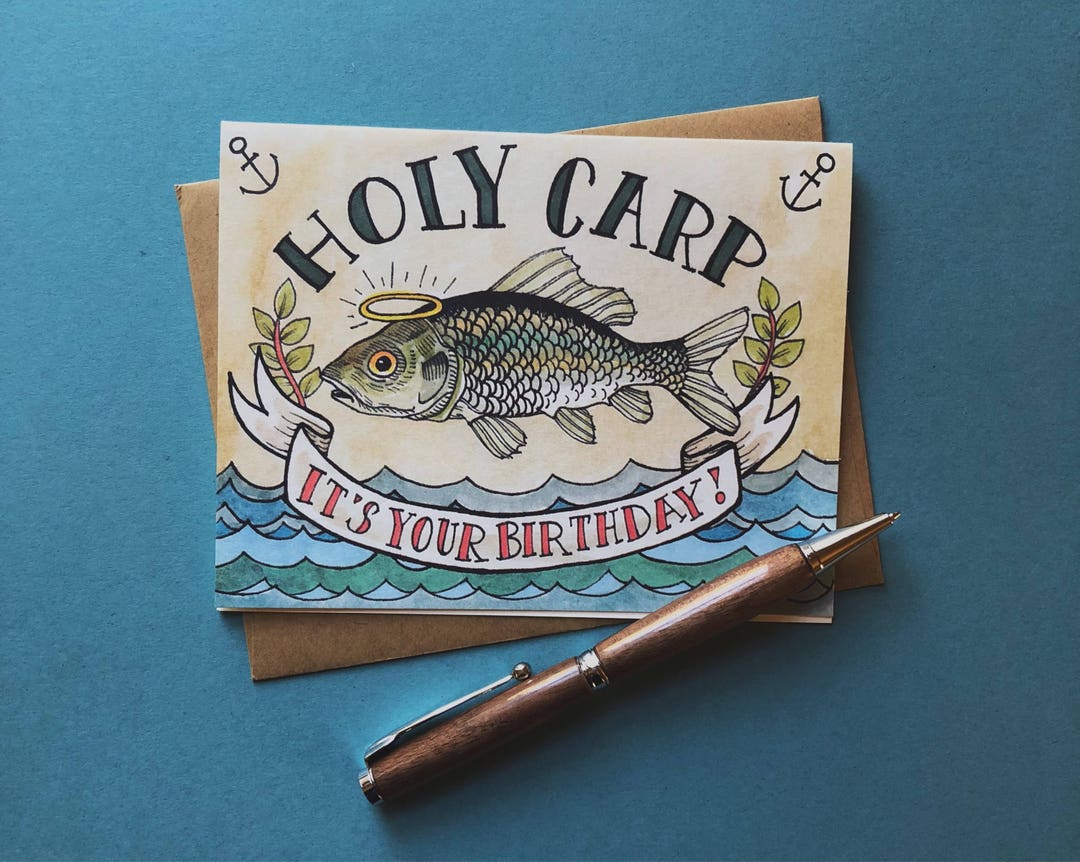 Holy Carp It's Your Birthday Card - Etsy