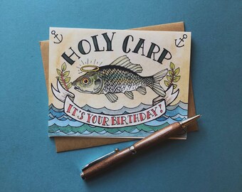Carp Fishing Birthday Card - Etsy