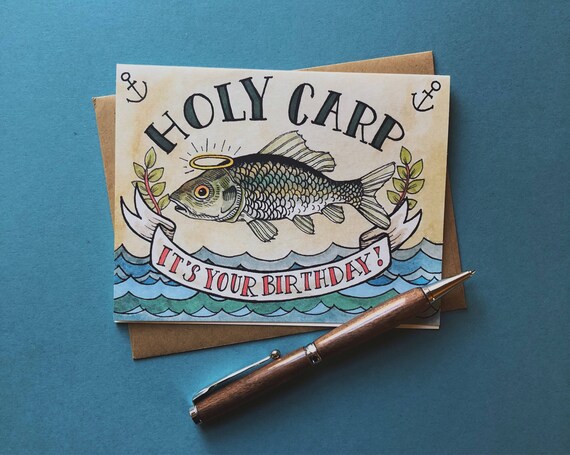 Holy Carp It's Your Birthday Card | Etsy