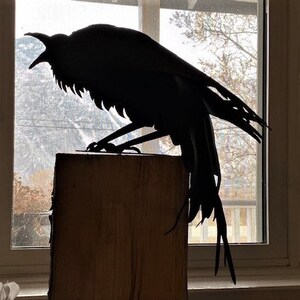 Free Shipping Iron Raven Garden Sculpture. Heavy Welded Steel Crow ...