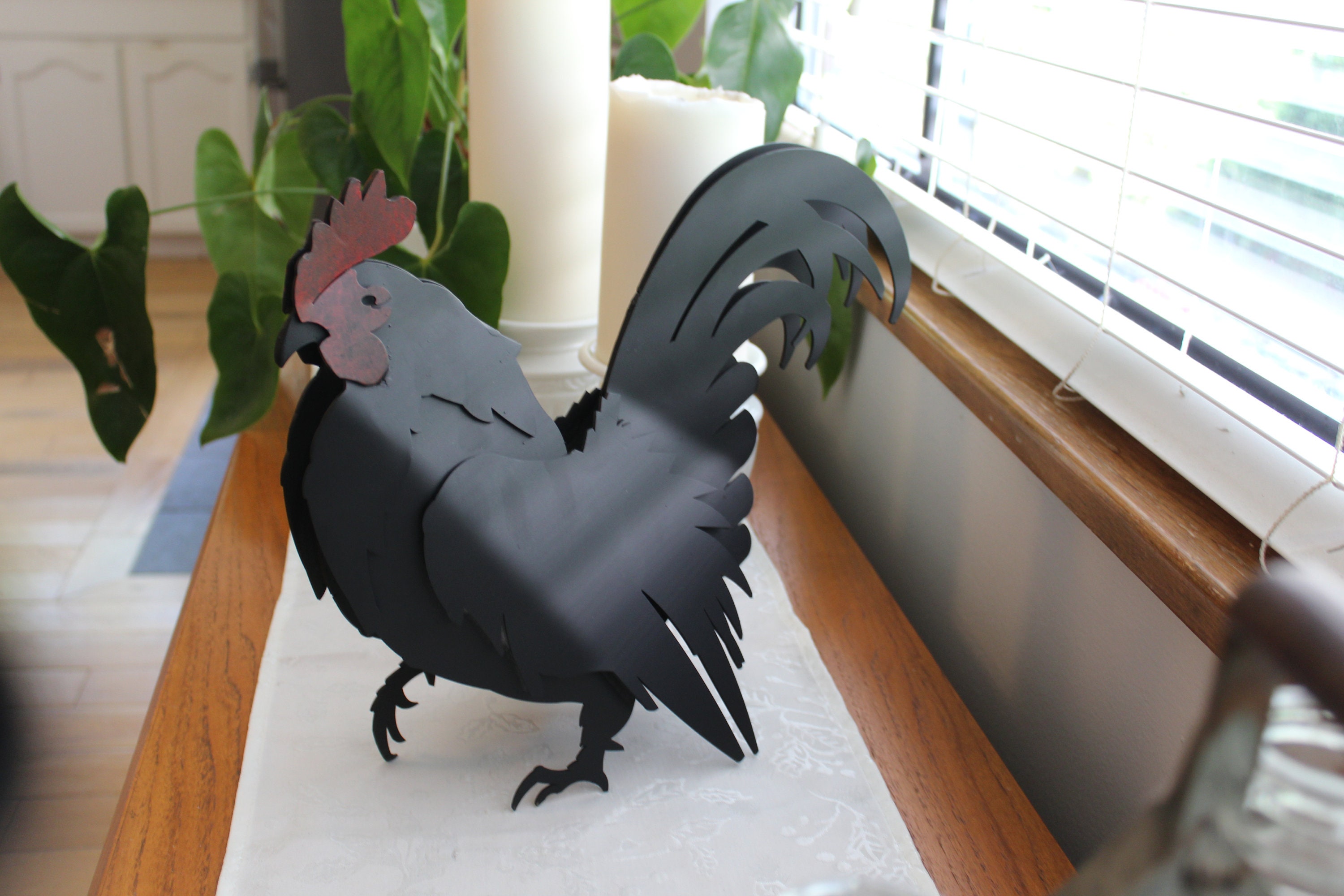 Free Shipping Rooster Steel Garden Sculpture Yard Art - Etsy