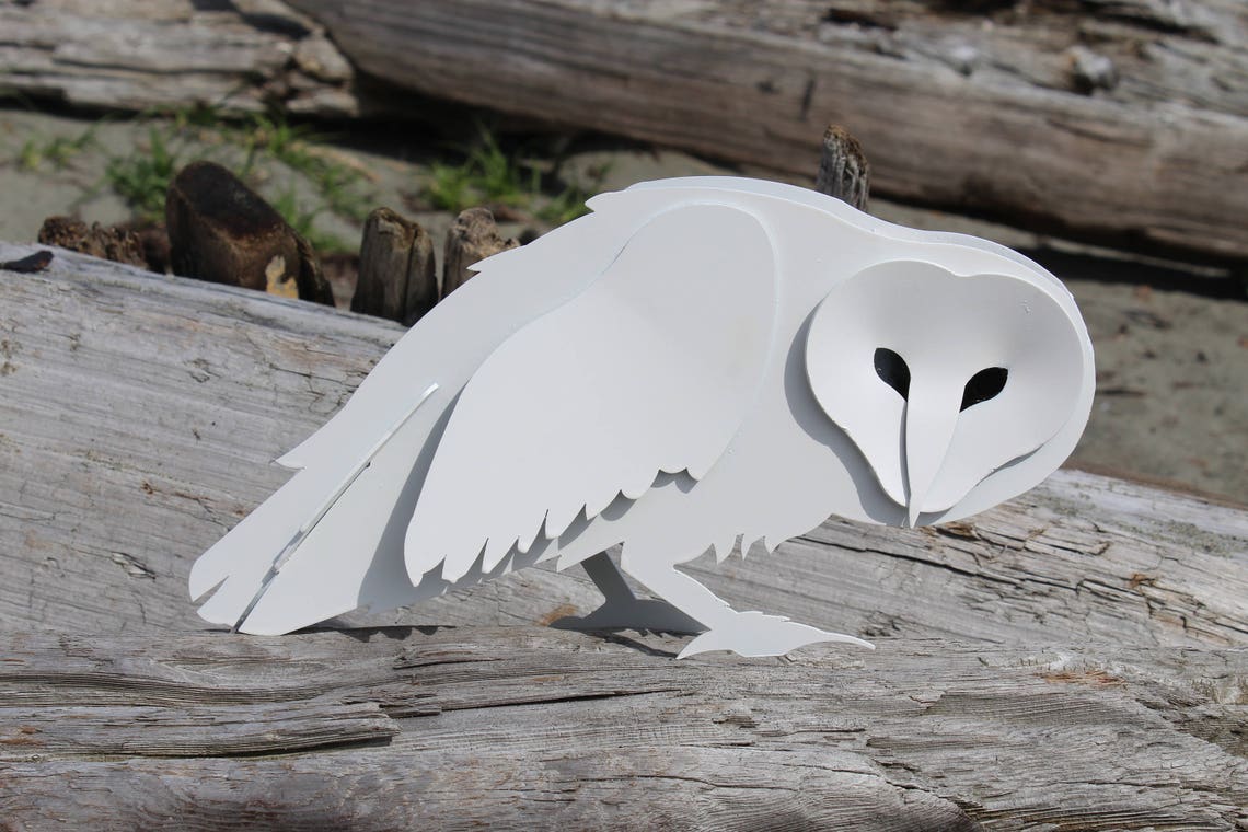 Free Shipping Steel Owl Sculpture Garden Owl Full Size | Etsy Canada