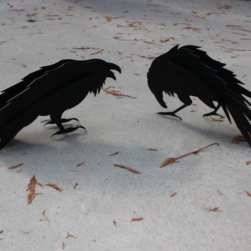 Free Shipping Raven Crow Steel Crow Garden Sculpture Crow - Etsy
