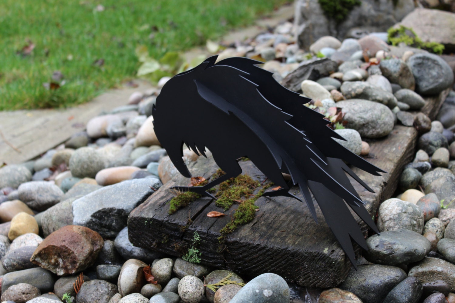 Free Shipping Raven Crow Steel Crow Garden Sculpture Crow - Etsy