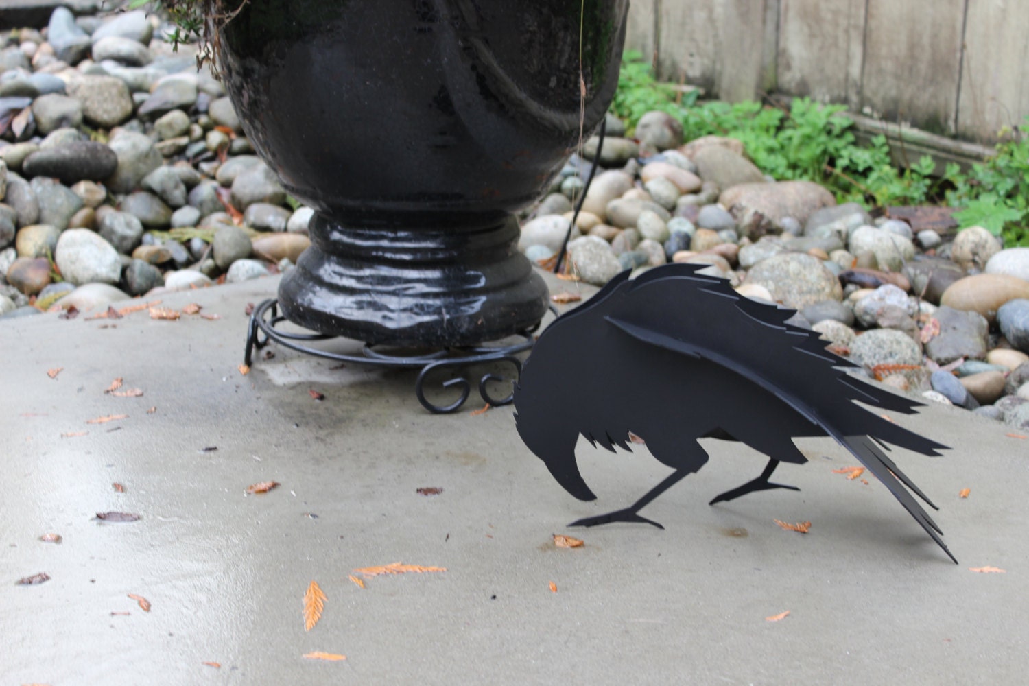 Free Shipping Raven Crow Steel Crow Garden Sculpture Crow | Etsy Canada