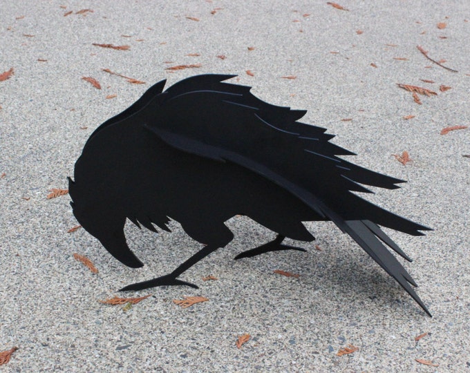 Free Shipping!, Raven, Crow, Steel Crow Garden Sculpture, Crow ...