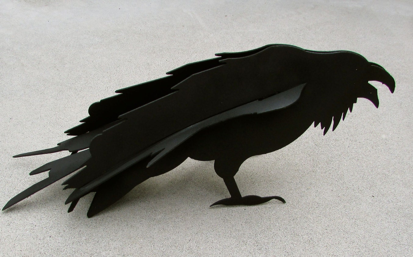 Free Shipping Crow Raven Steel Sculpture Raven Sculpture - Etsy Canada