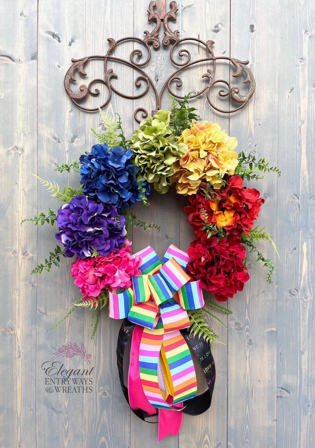 Gay Pride Wreath, Pride Decor, LGBT Decorations, LGBT Decor, Rainbow ...