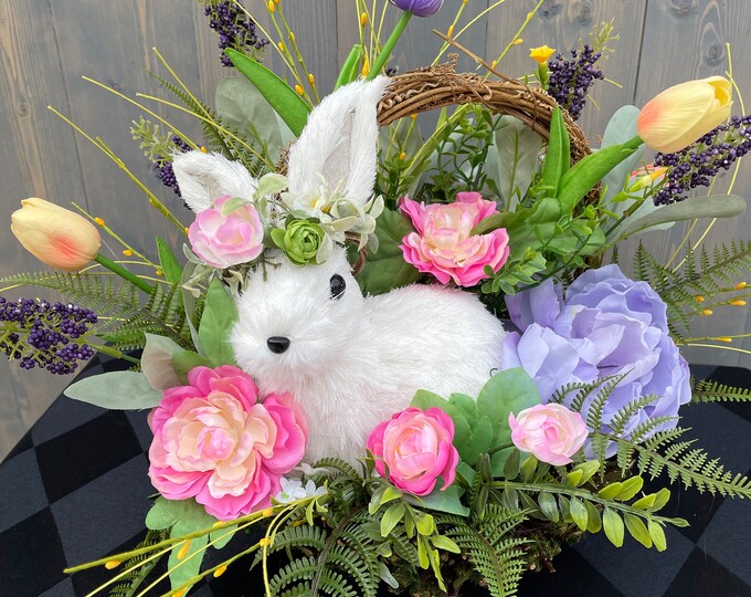 Easter Centerpiece for Dining Room Table, Bunny Centerpiece, Easter ...