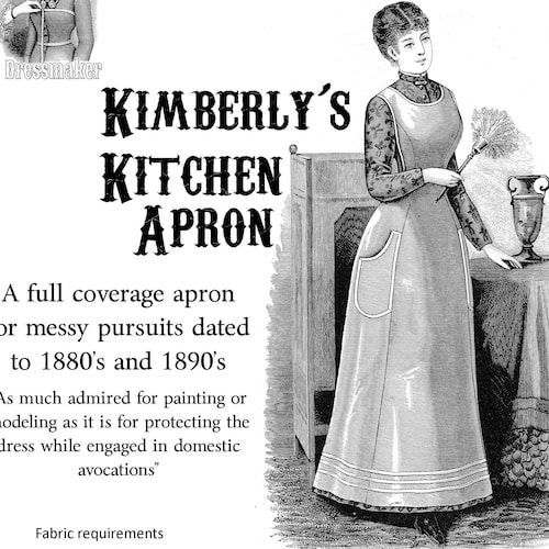 Kimberly's Kitchen Apron Pattern 1880-1890 - Etsy