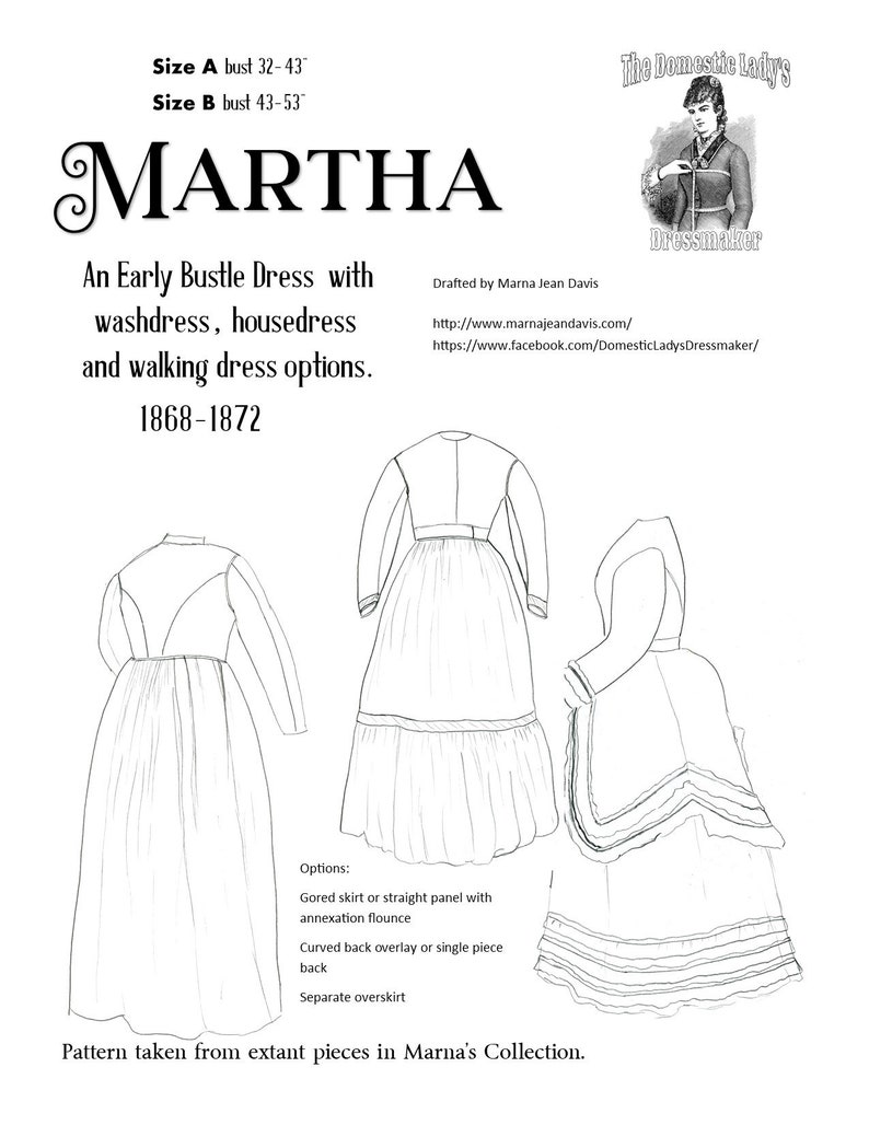 Martha: a Dress for Every Occasion 1868-1872 -sewing Pattern - Etsy