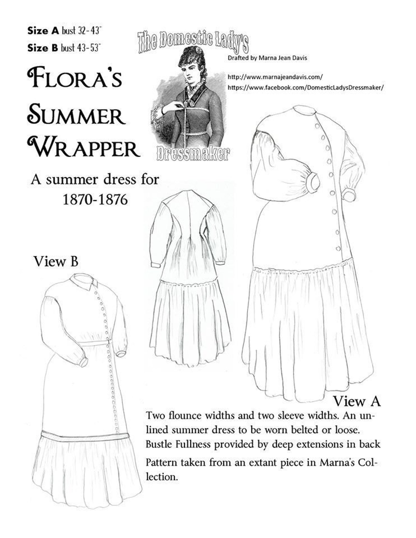 DIGITAL SIZE A Flora a Summer Wrapper for 1870-76 Sewing - Etsy