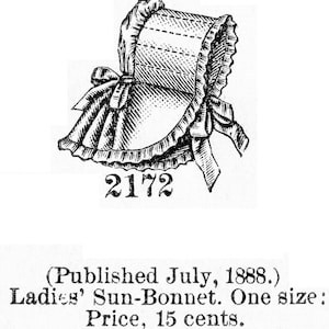 Digital-1880s Sawtooth Trim Slat Bonnet Pattern - Etsy