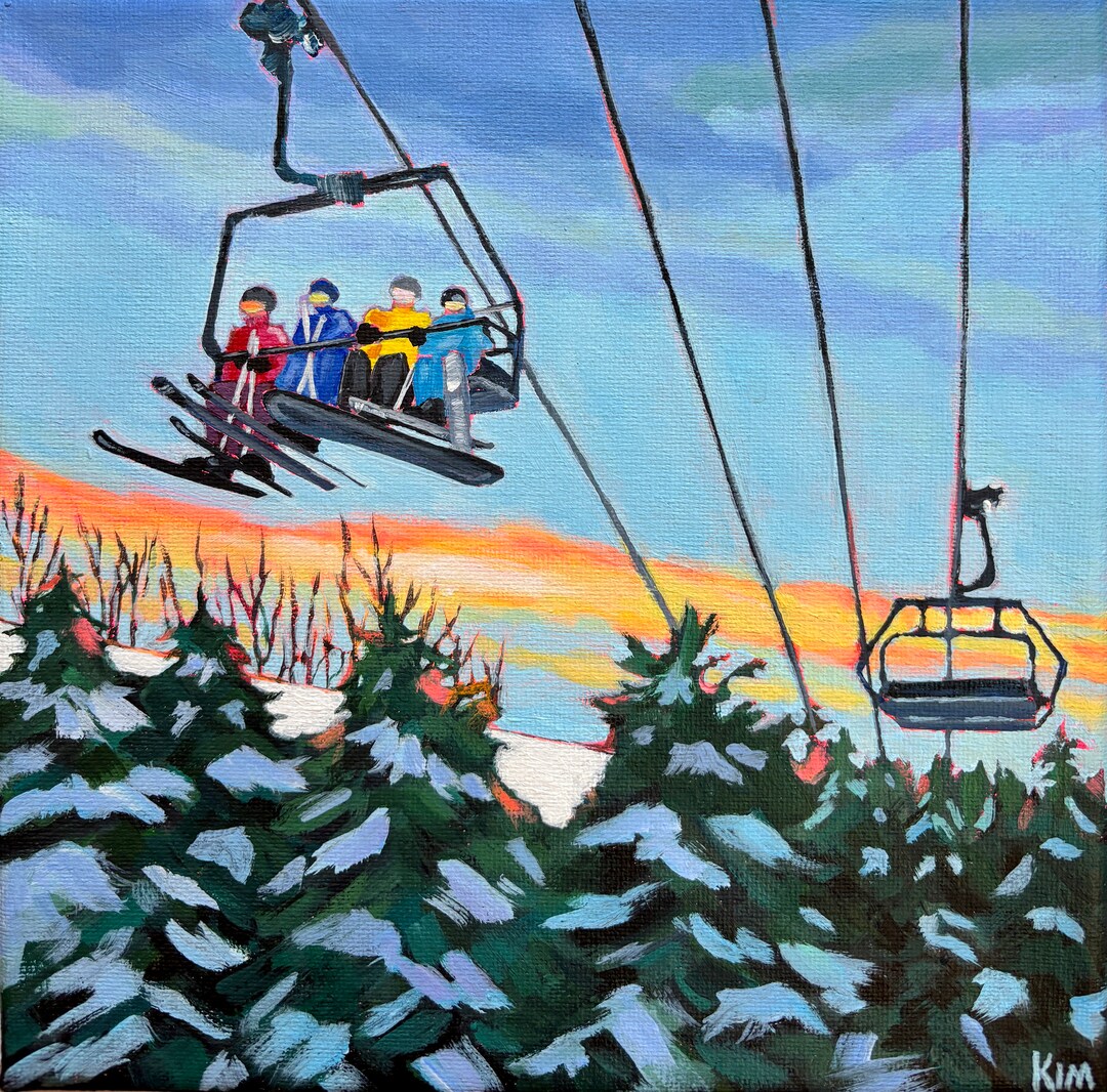 LIFT ME UP! Original Acrylic Painting, Ski Lover, Skier, Ski Art ...
