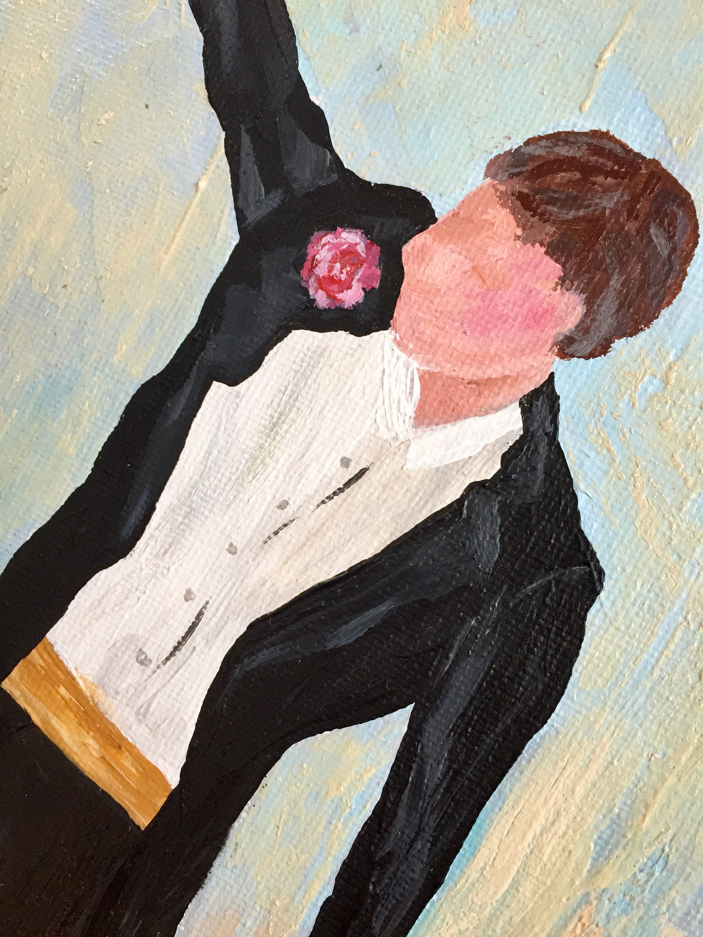 JUST MARRIED! Wedding Art, Original Acrylic Painting, Wedding Gift ...