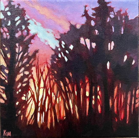 Treeline Silhouette Painting