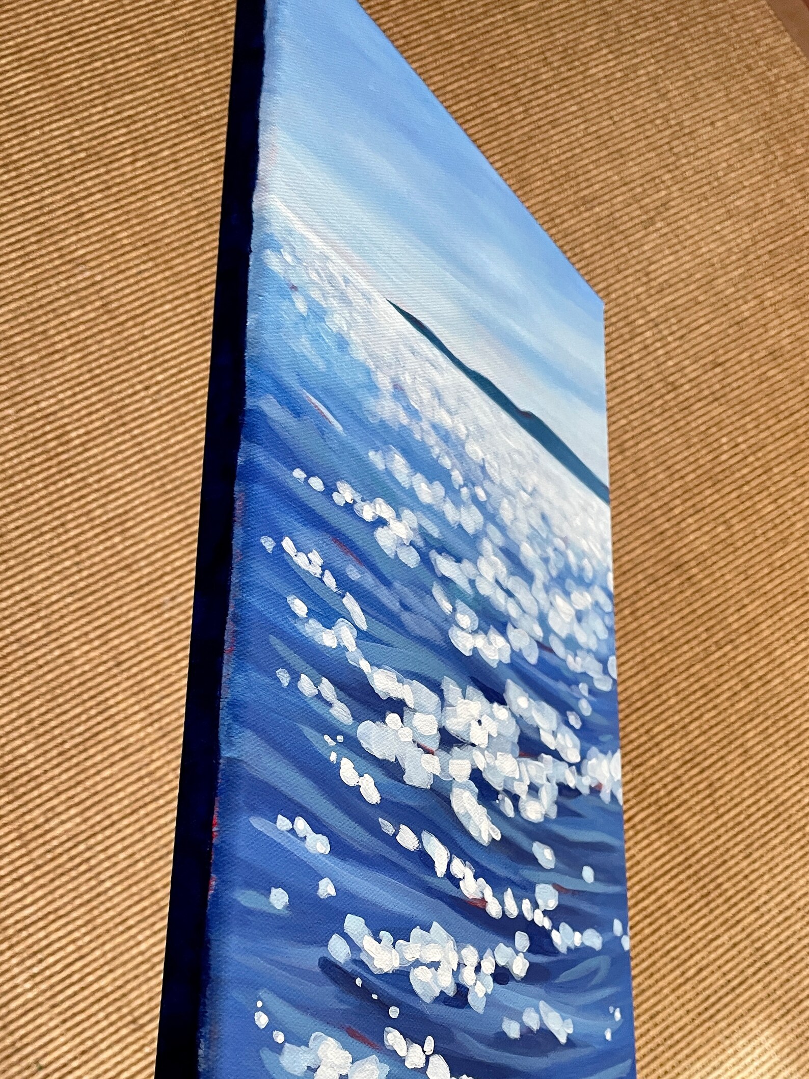 Original Bokeh Lake Painting: Glimmering Water Reflections, Nautical ...