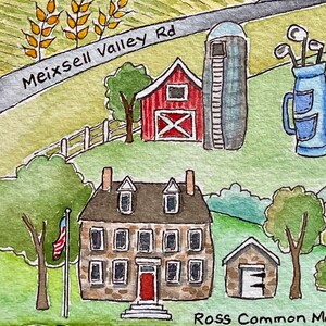 OUR COMMUNITY! Original Art Print, Whimsical Town, Poster, Town, City ...