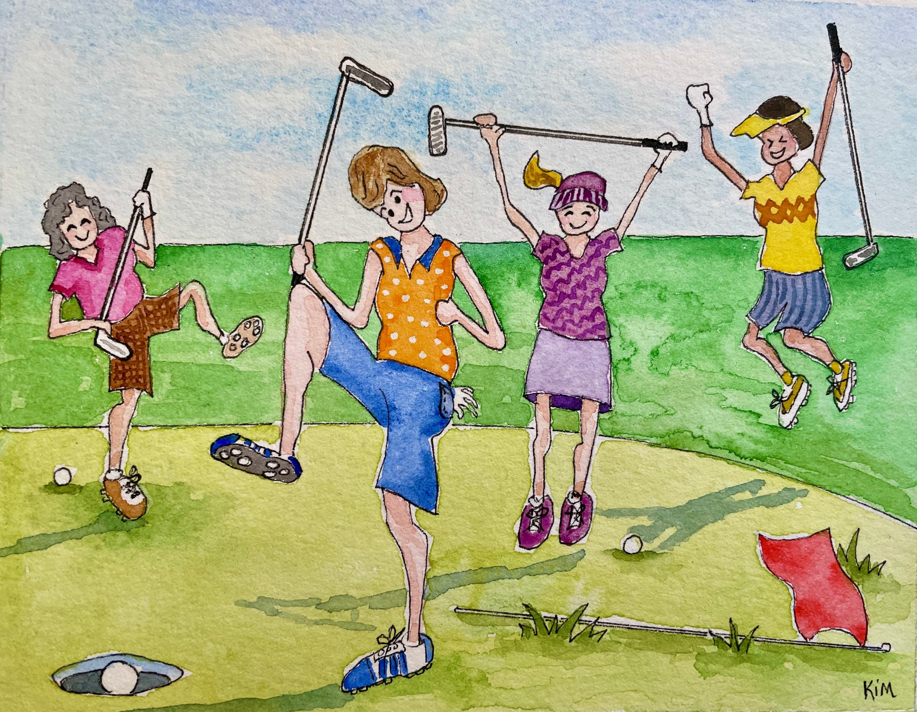 Funny Women Golfers Watercolor Note Cards Set: Golf Humor Gift - Etsy