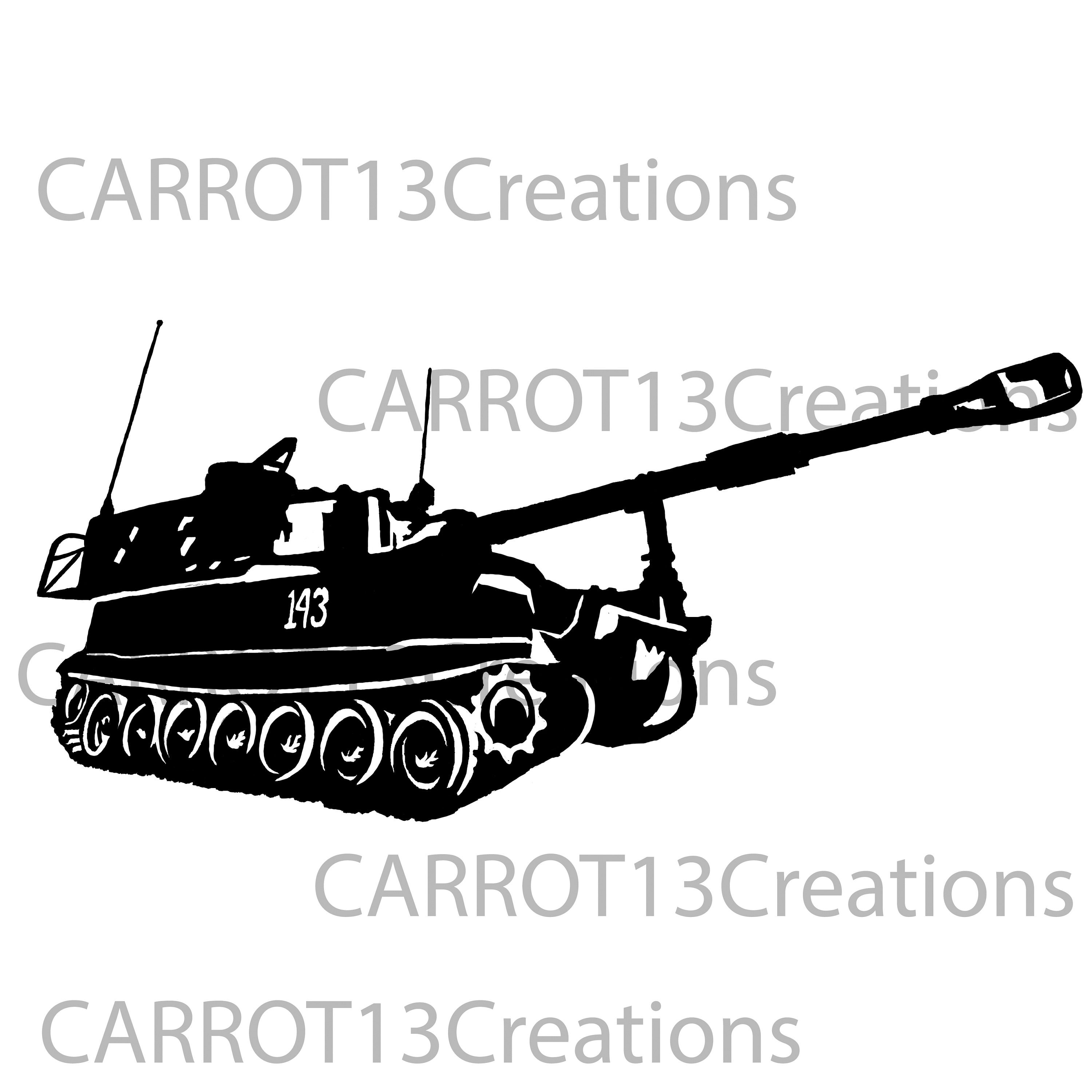 Field Artillery M109 Howitzer Svg,png,jpg Files for Vinyl Decal, Cricut ...