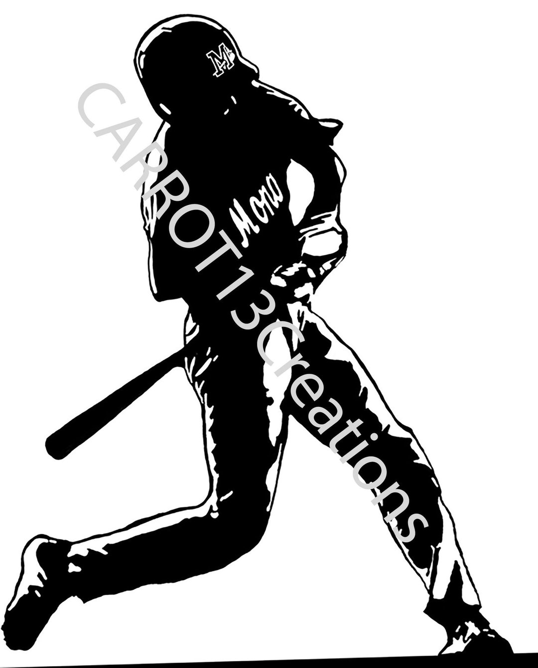 Baseball Hitting SVG File for Vinyl or Iron On - Etsy