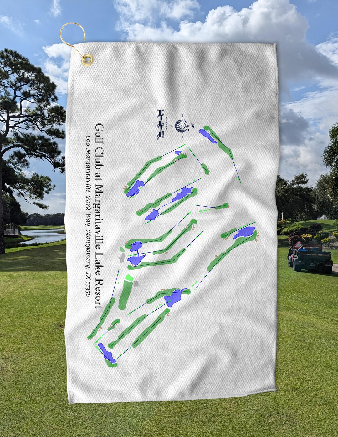 Golf Towels, Margaritaville Lake Resort Course Map Design - Customize ...