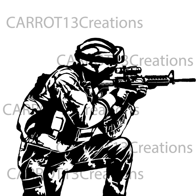 Combat Shooting Position, Svg, Png, Jpg Files for Vinyl Decal, T-shirt ...