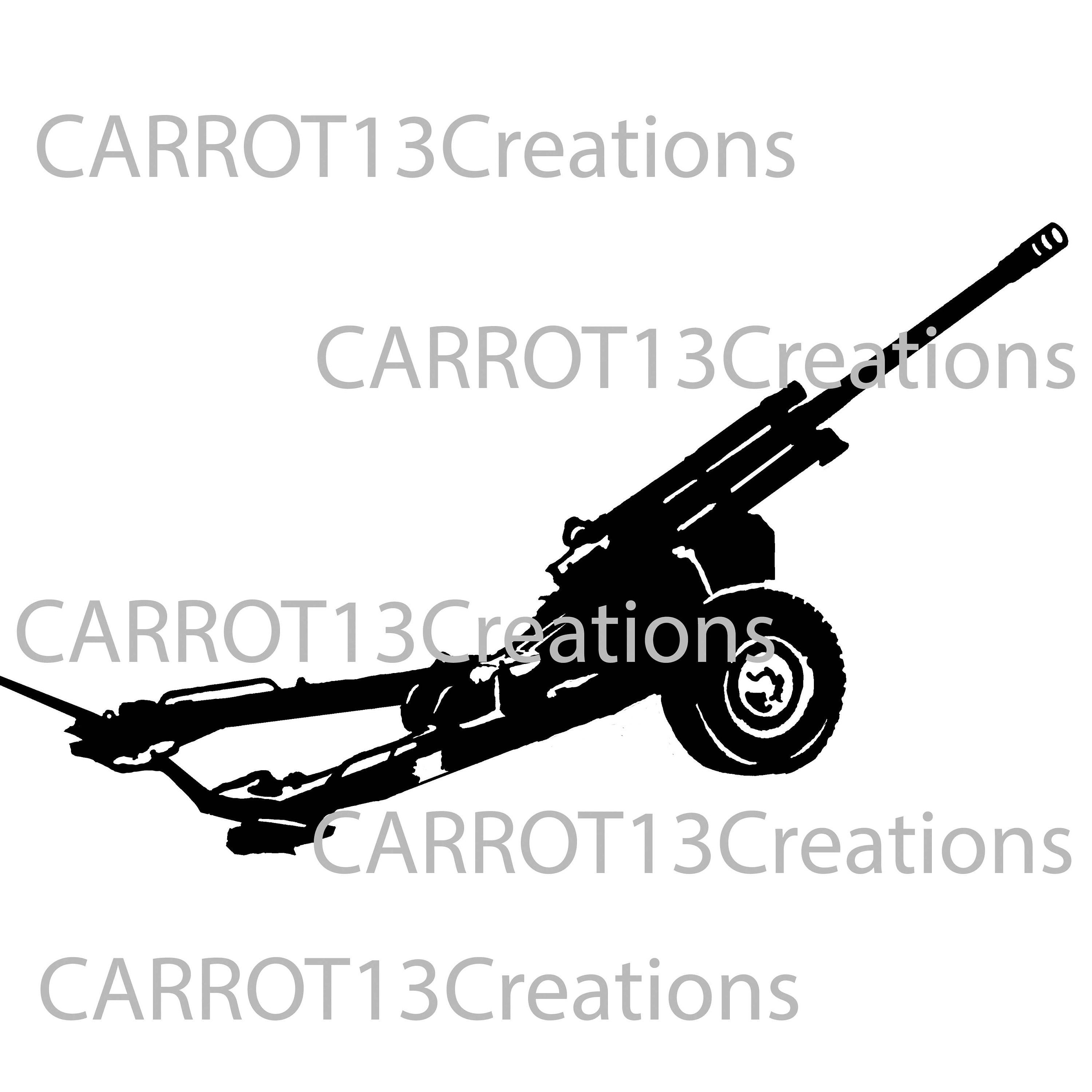 Field Artillery C3 105mm Howitzer Svg,png,jpg Files for Vinyl Decal ...