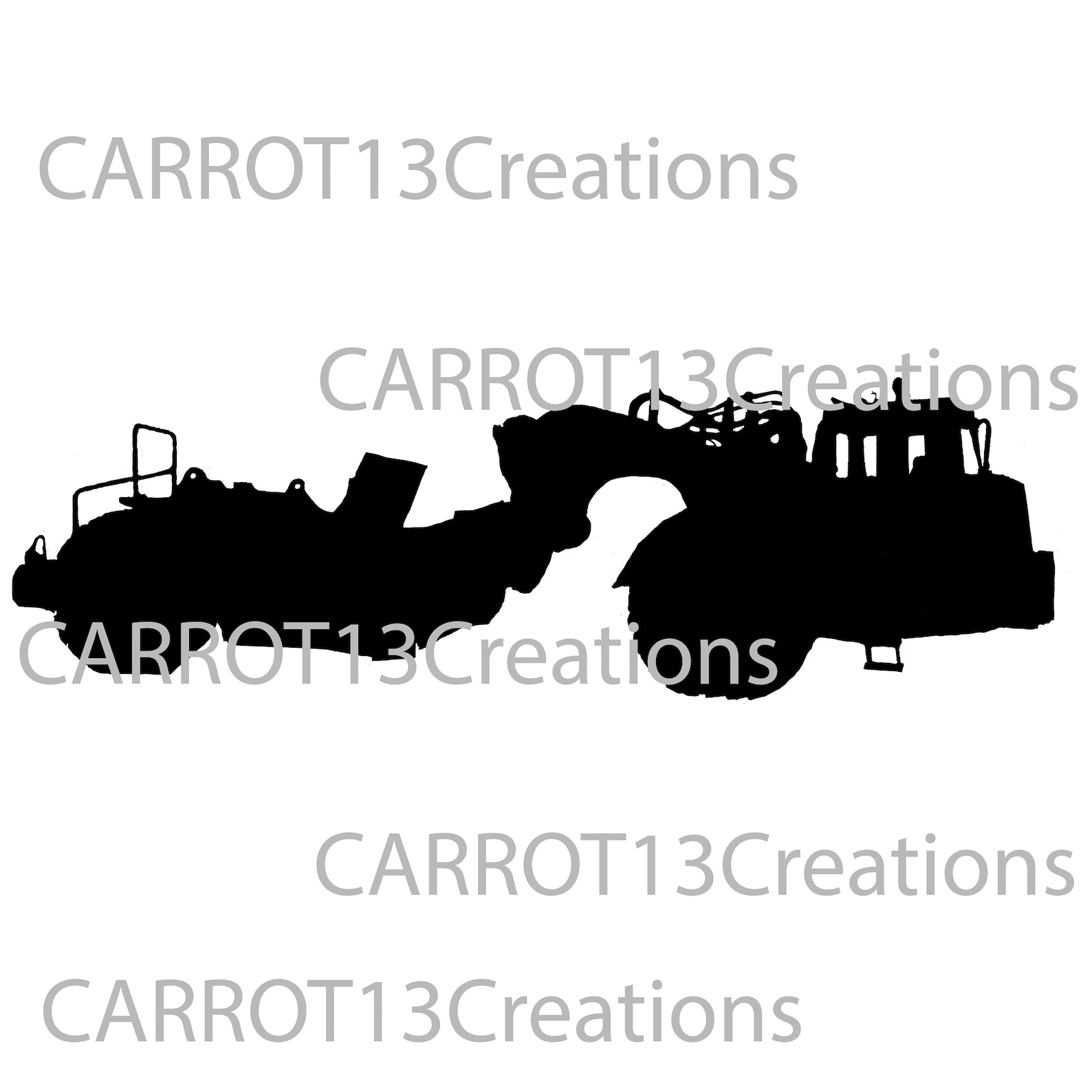 Motor Scraper Construction Equipment (621F) SVG, PNG & JPG Files for ...