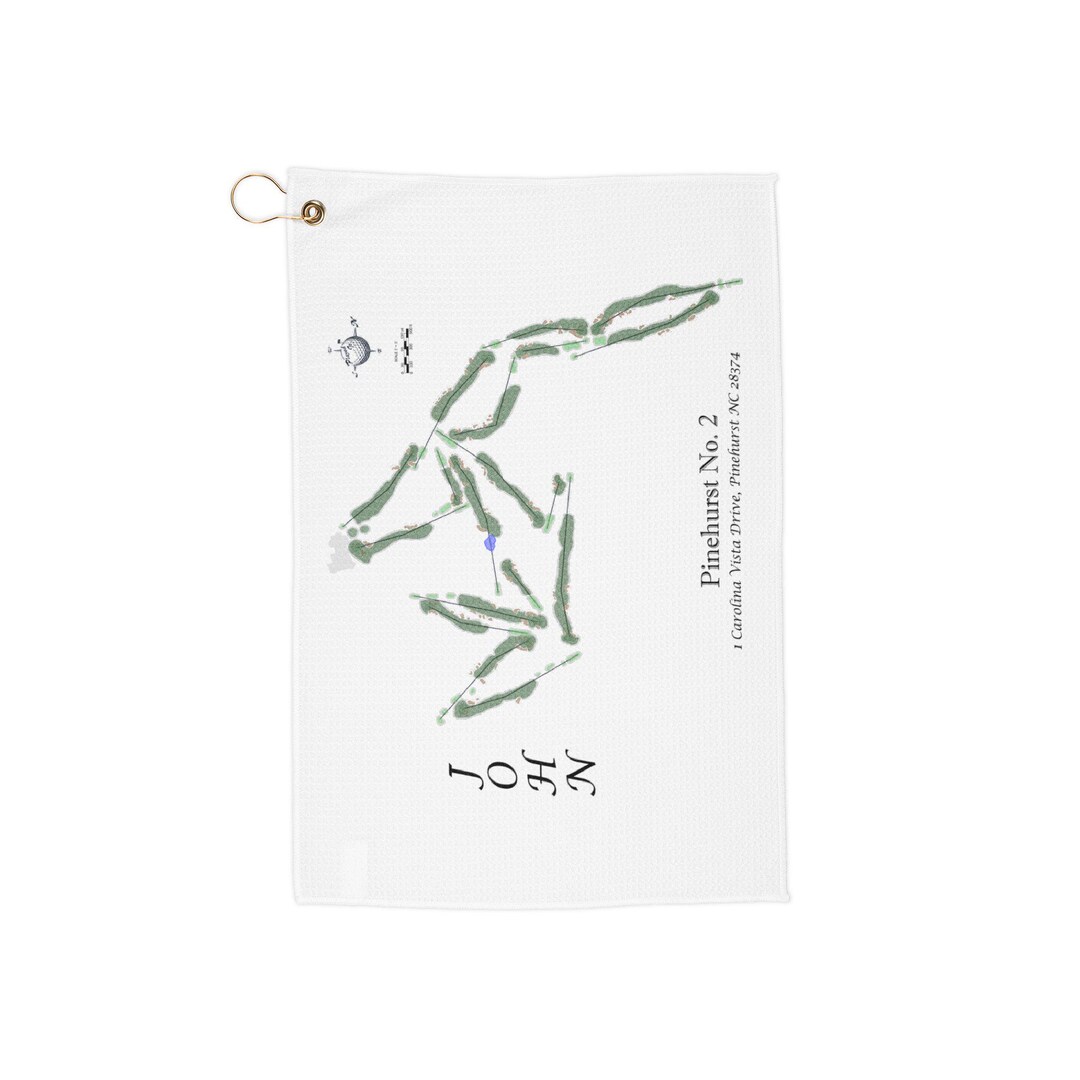 Custom Golf Towels, Pinehurst No 2 Course Map Design - John - Etsy