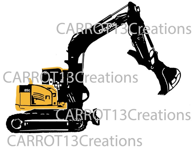 Construction Equipment Kiss-cut Stickers, Deere Excavator, Equipment ...