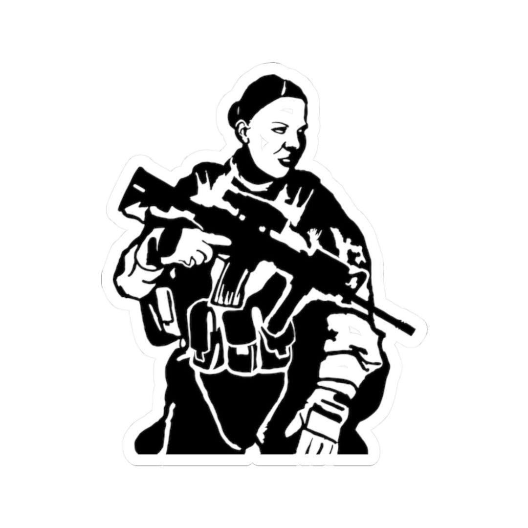 Female Soldier Vinyl Sticker, Military Combat Design - Etsy