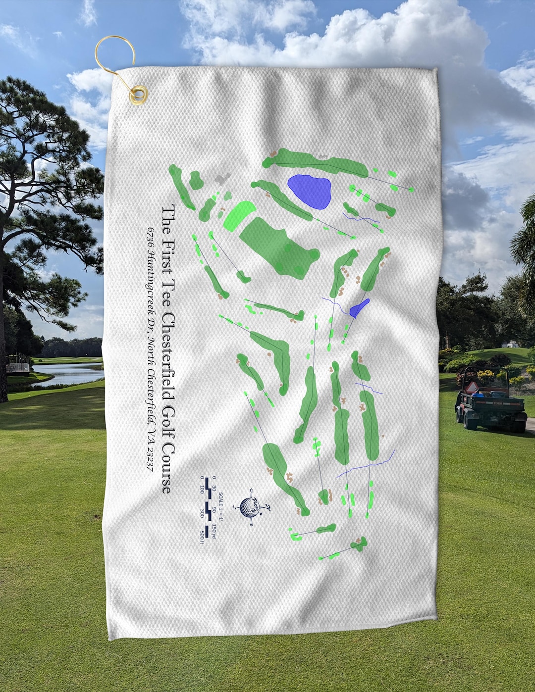 First Tee Chesterfield Golf Course Map Towel, Personalized Golf Gift - Etsy