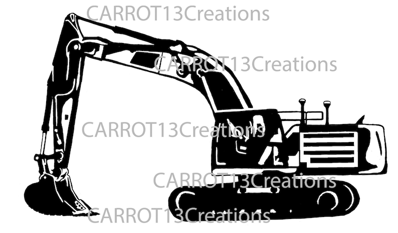 Excavator Construction Equipment SVG, PNG & JPG Files - Etsy