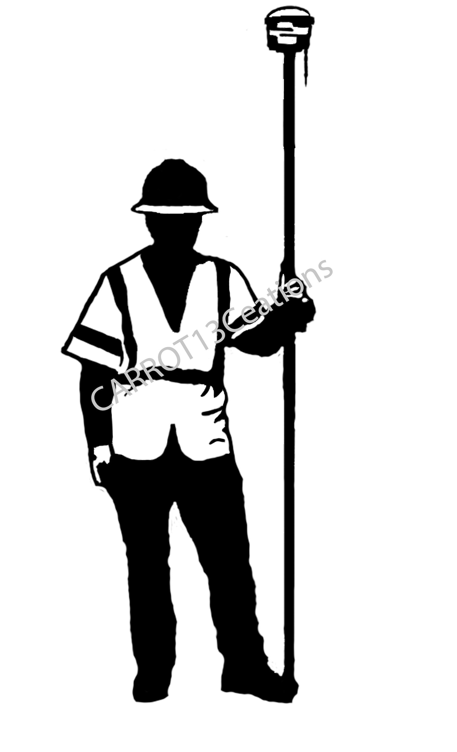 GPS Surveyor Holding RTK Rover Svg, Png, and Jpg File for Vinyl Decal ...