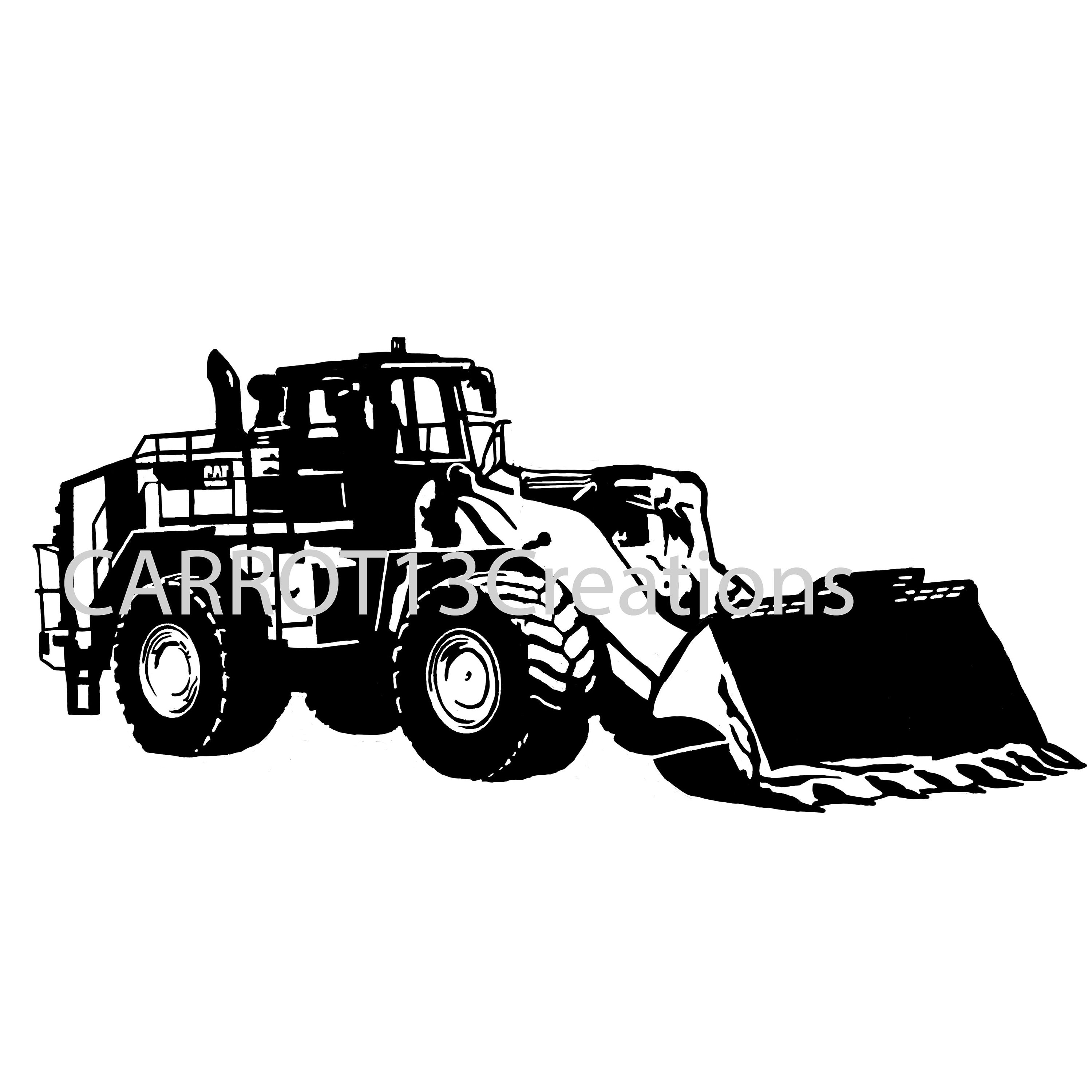 Wheel Loader Construction Equipment SVG, PNG & JPG Files for Vinyl ...