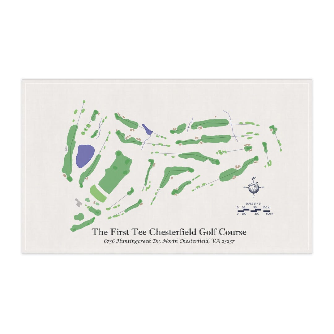 Chesterfield Golf Course Map Tea Towel – Golf Enthusiast Decor - Etsy